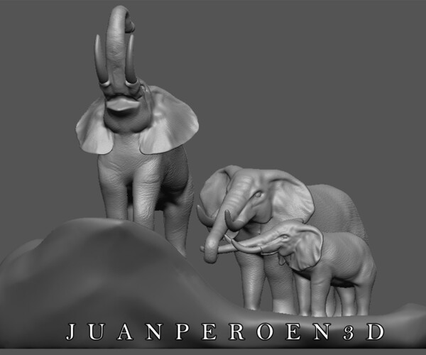 ArtStation - FAMILY ELEPHANTS | Resources