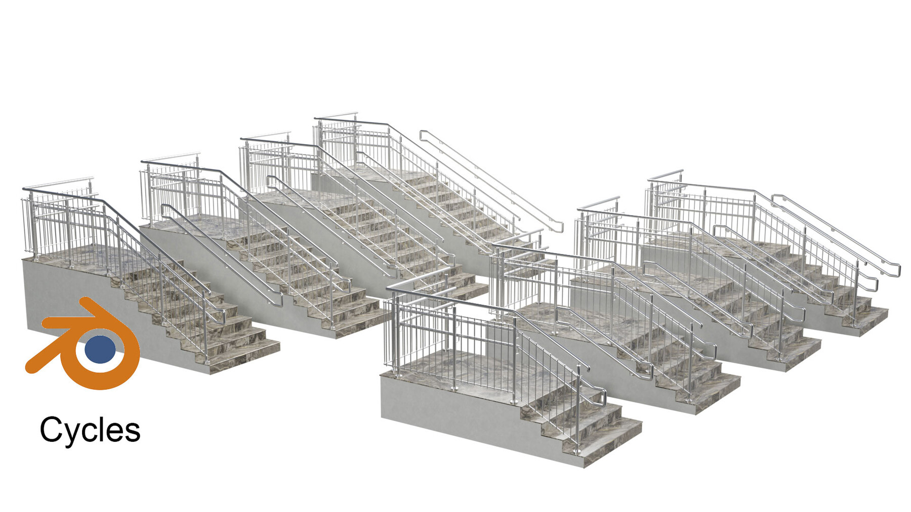 ArtStation - Stairs set 8 pcs | Resources