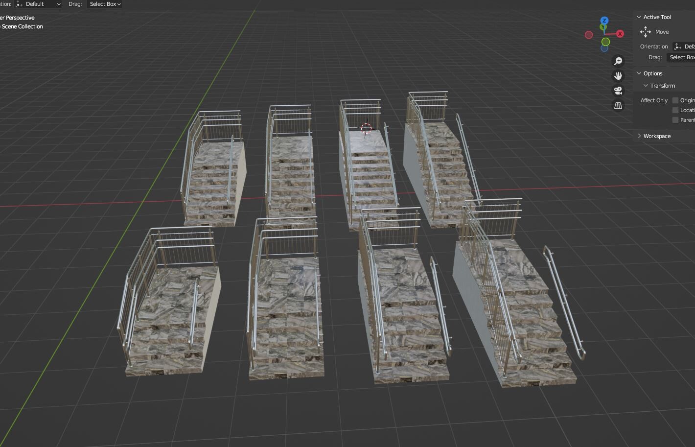 ArtStation - Stairs set 8 pcs | Resources