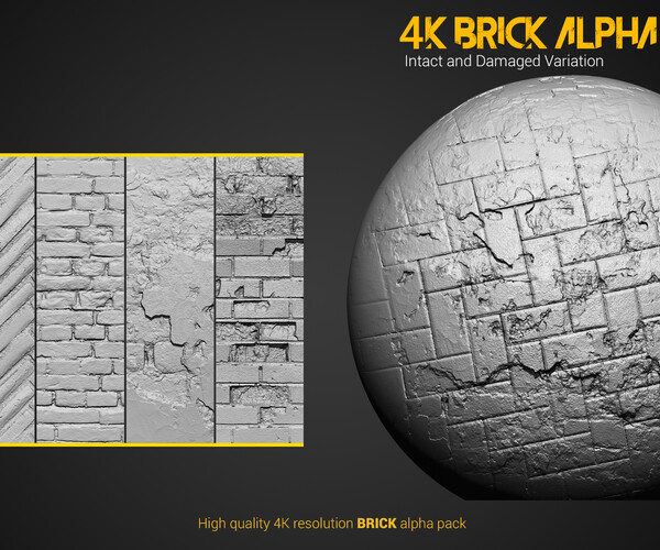 ArtStation - Brick Alpha Pack | 4K | Brushes