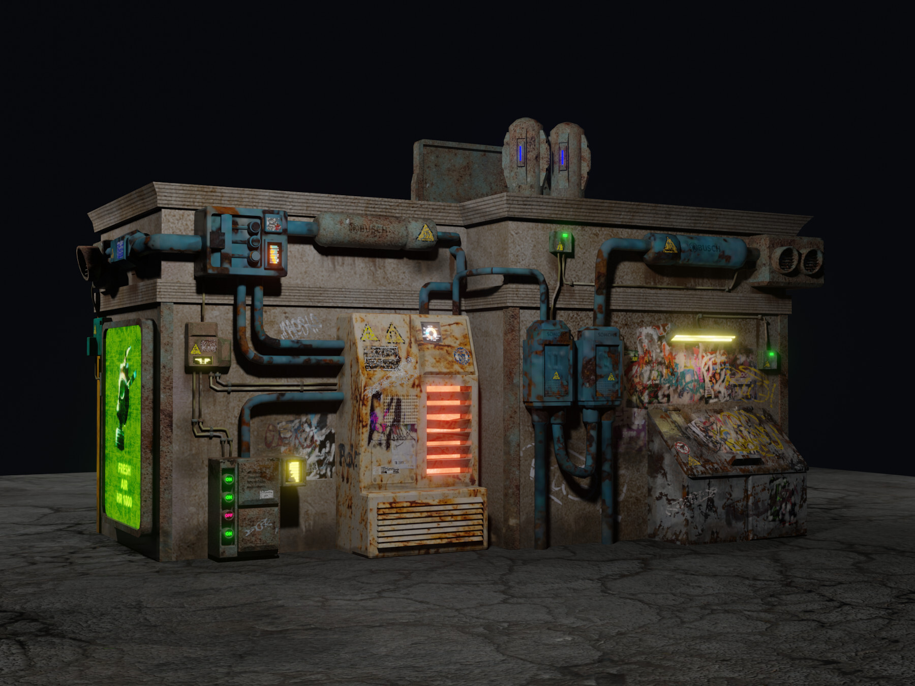 ArtStation - Low Poly Cyberpunk Pawn Shop for Games or Rendering | Game ...