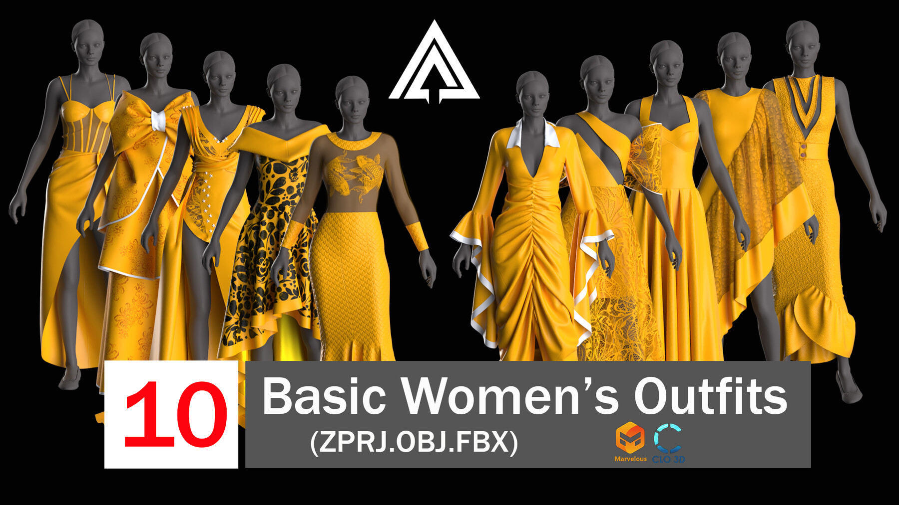 ArtStation - 10 Basic Women's dress | Game Assets