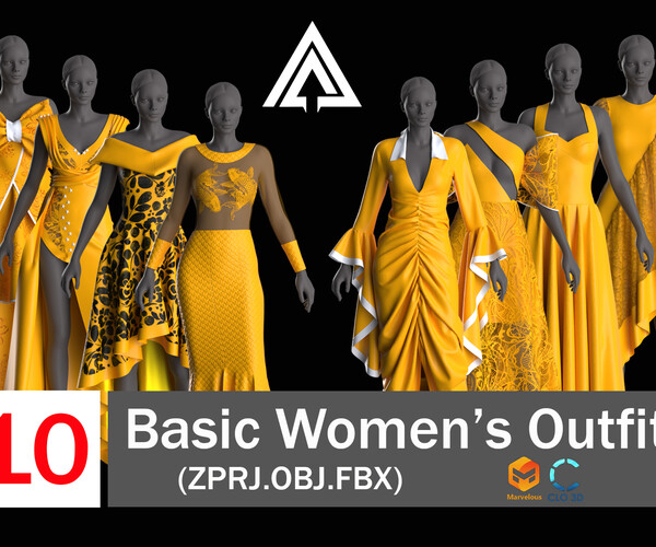 ArtStation - 10 Basic Women's dress | Game Assets