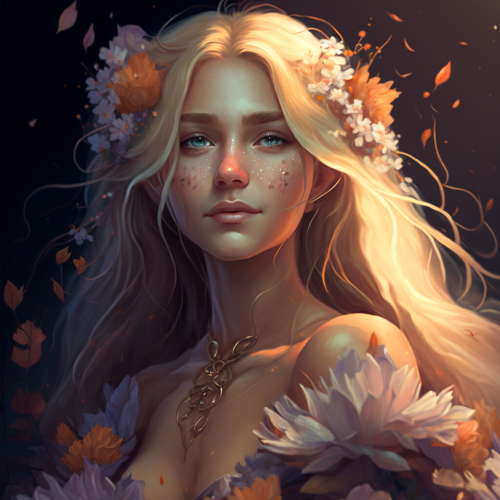 ArtStation - Blonde Beauty with Pink Roses 4 | Artworks