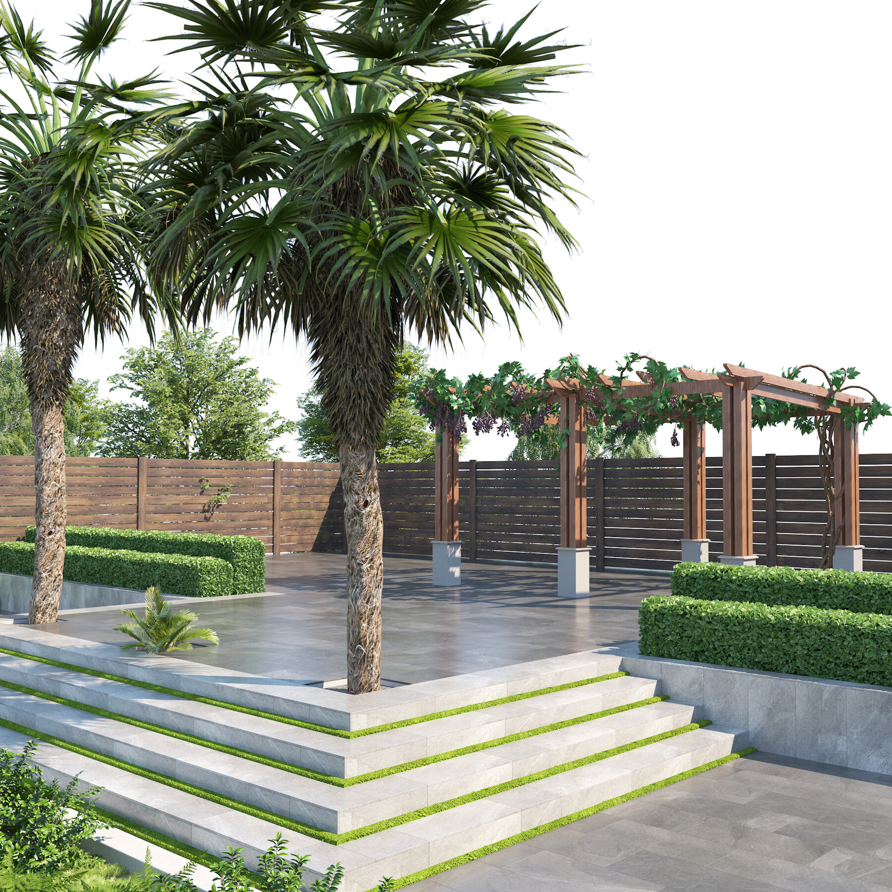 ArtStation - Garden landscape exterior scene | Resources