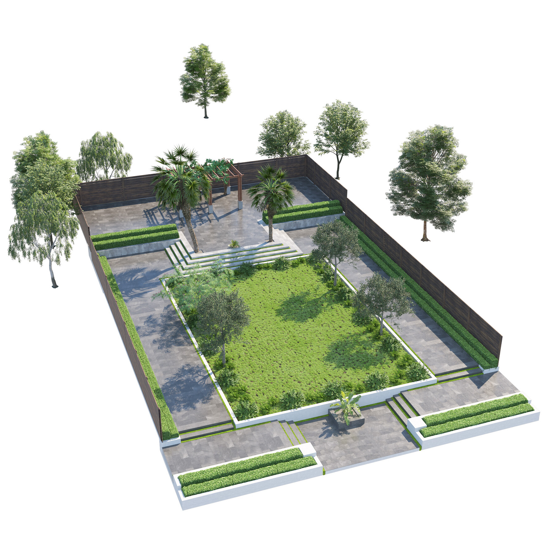 ArtStation - Garden landscape exterior scene | Resources