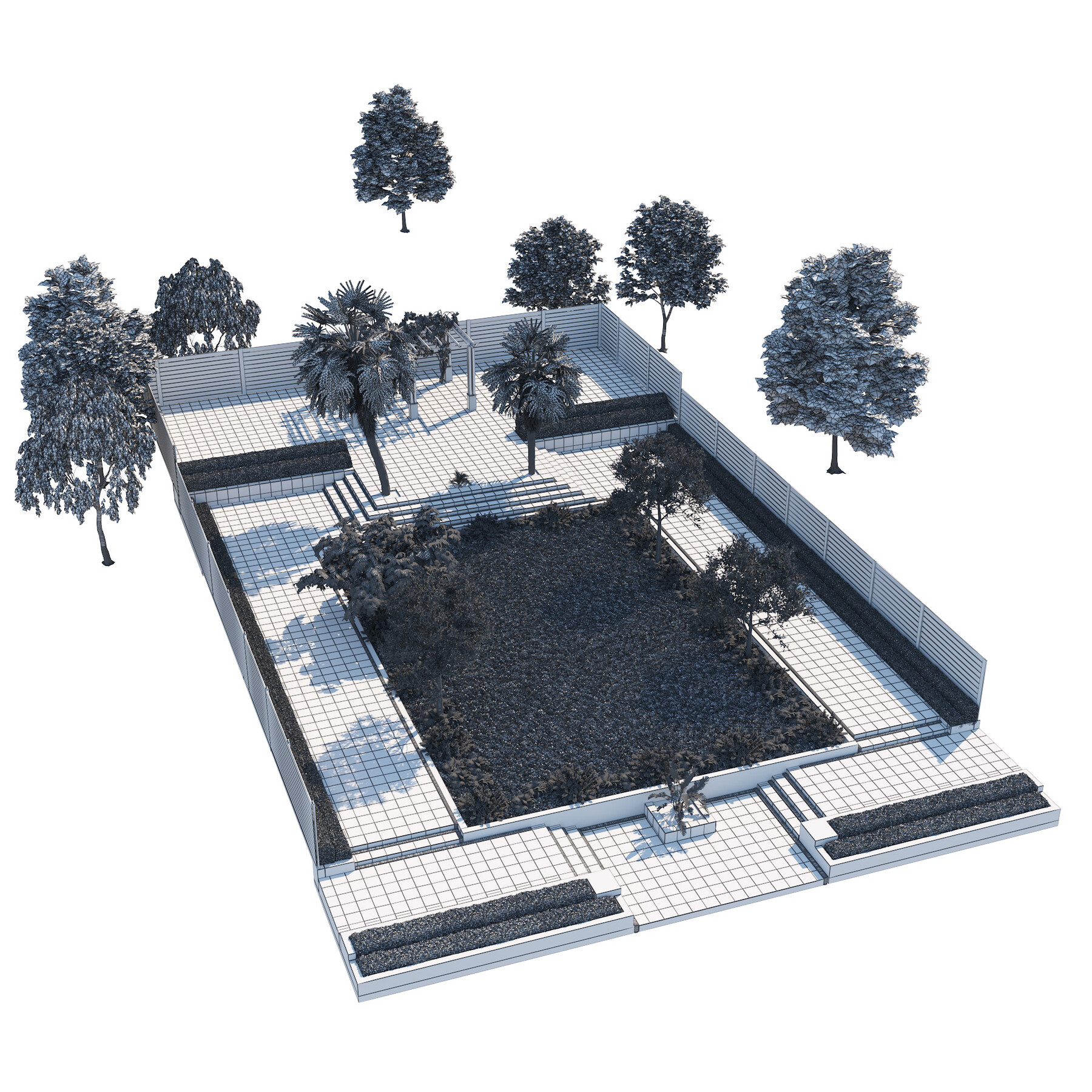ArtStation - Private Park Landscape 3d exterior scene | Game Assets