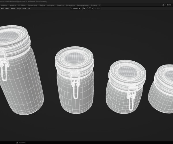 ArtStation - Glass jar 3d models set | Resources