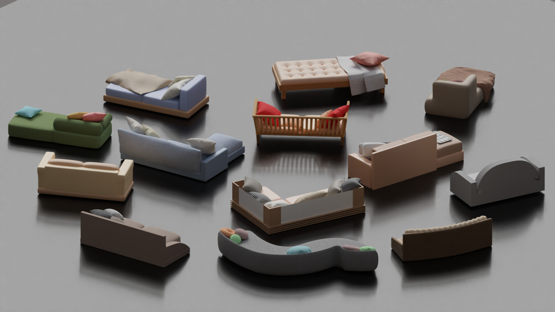ArtStation - Sofa Collection 13 Items 3d models furniture | Game Assets