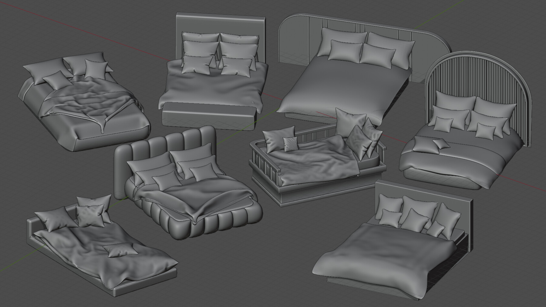 ArtStation - Bed Collection 16 Items 3d models furniture | Game Assets