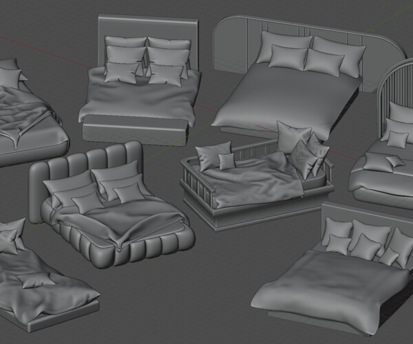 ArtStation - Bed Collection 16 Items 3d models furniture | Game Assets