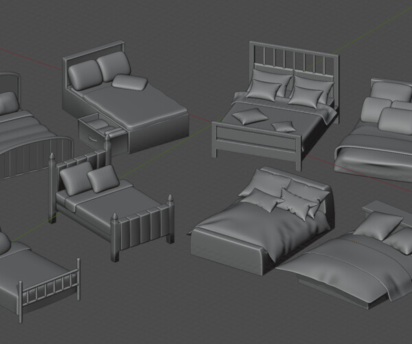 ArtStation - Bed Collection 16 Items 3d models furniture | Game Assets