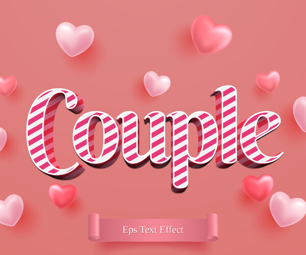 ArtStation - Couple Text Effects, EPS Template File | Artworks