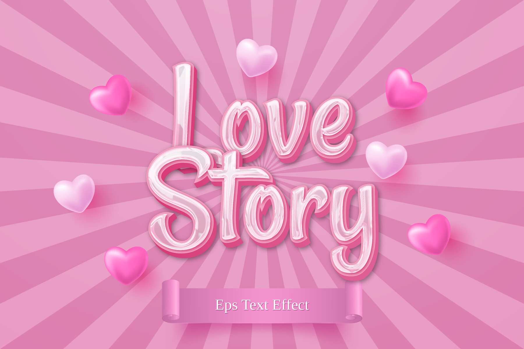 ArtStation - HAPPY VALENTINE'S DAY Text Effects, EPS Template File ...