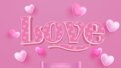 ArtStation - Love Text Effects, EPS Template File | Artworks