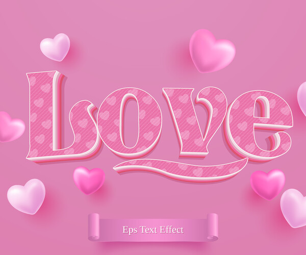 ArtStation - Love Text Effects, EPS Template File | Artworks