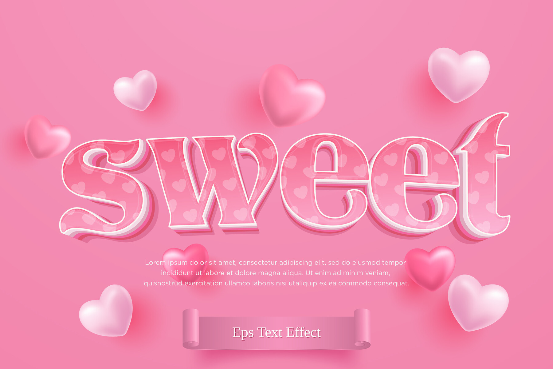 ArtStation - Sweet Text Effects, EPS Template File | Artworks