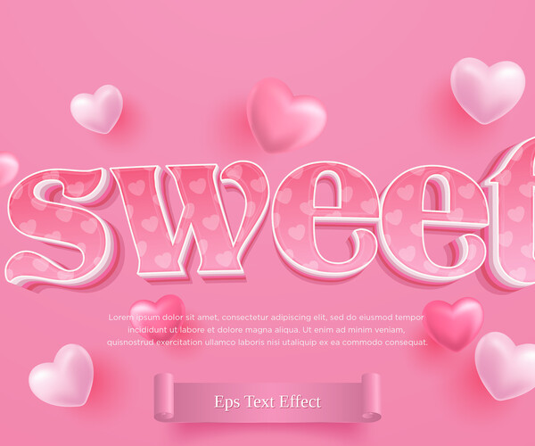 ArtStation - Sweet Text Effects, EPS Template File | Artworks