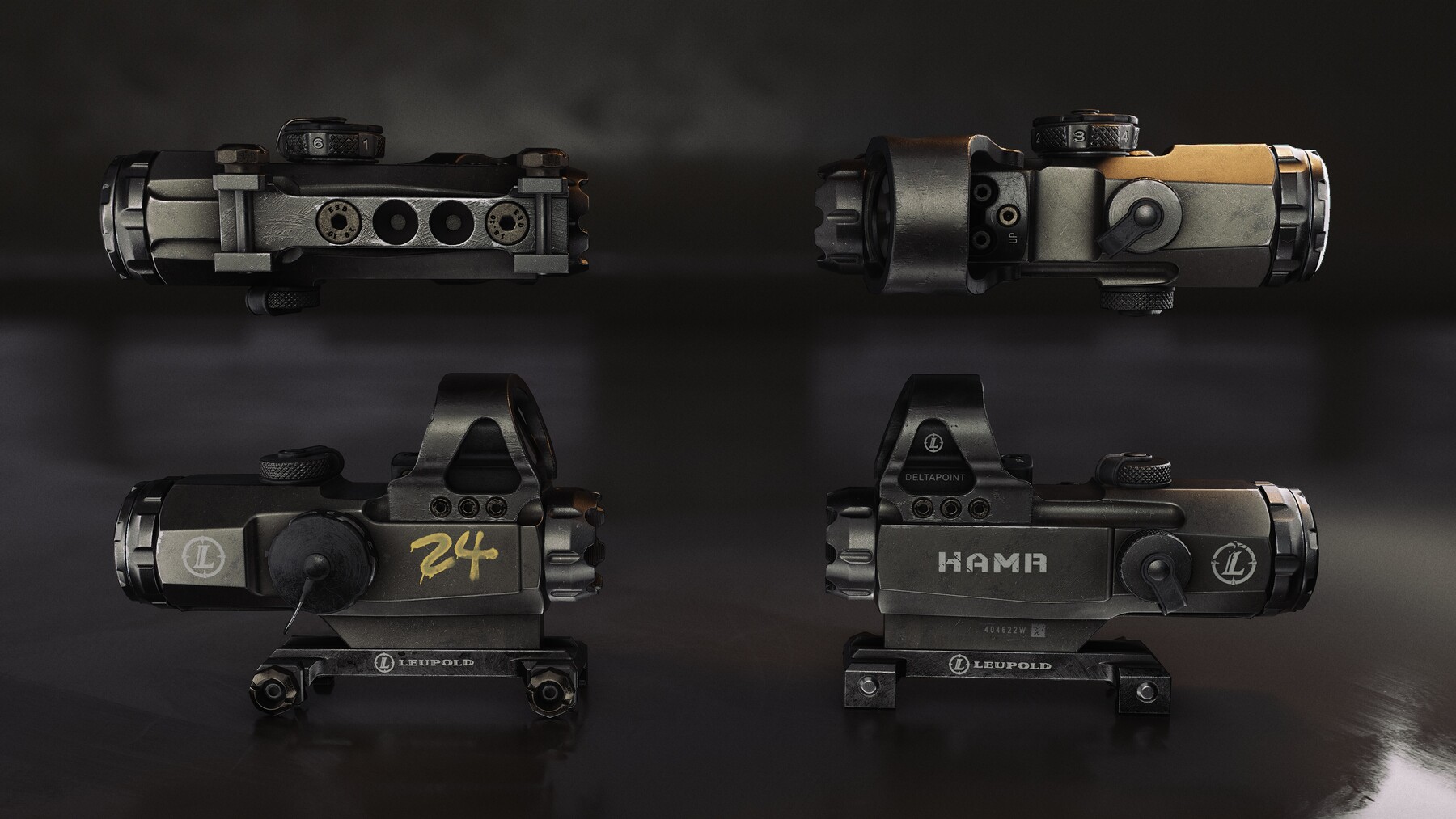ArtStation - HAMR x4 24MM Rifle Scope | Game Assets