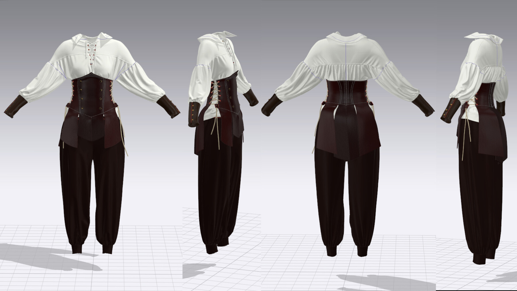 ArtStation - PIRATE Female Outfit / CLO 3D Project + FBX + OBJ | Game ...