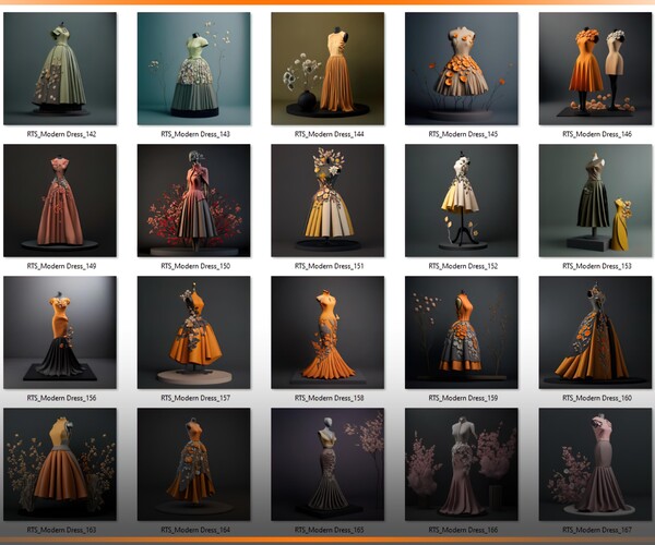 ArtStation - 223 Modern Dress Reference modeling /Designing Vol 02 ...