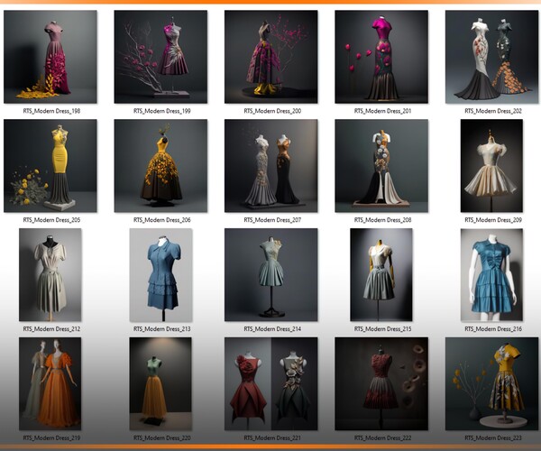 ArtStation - 223 Modern Dress Reference modeling /Designing Vol 02 ...