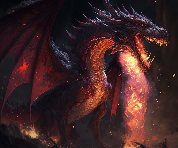 ArtStation - Fierce Inferno: The Dark Dragon's Breath 7 | Artworks
