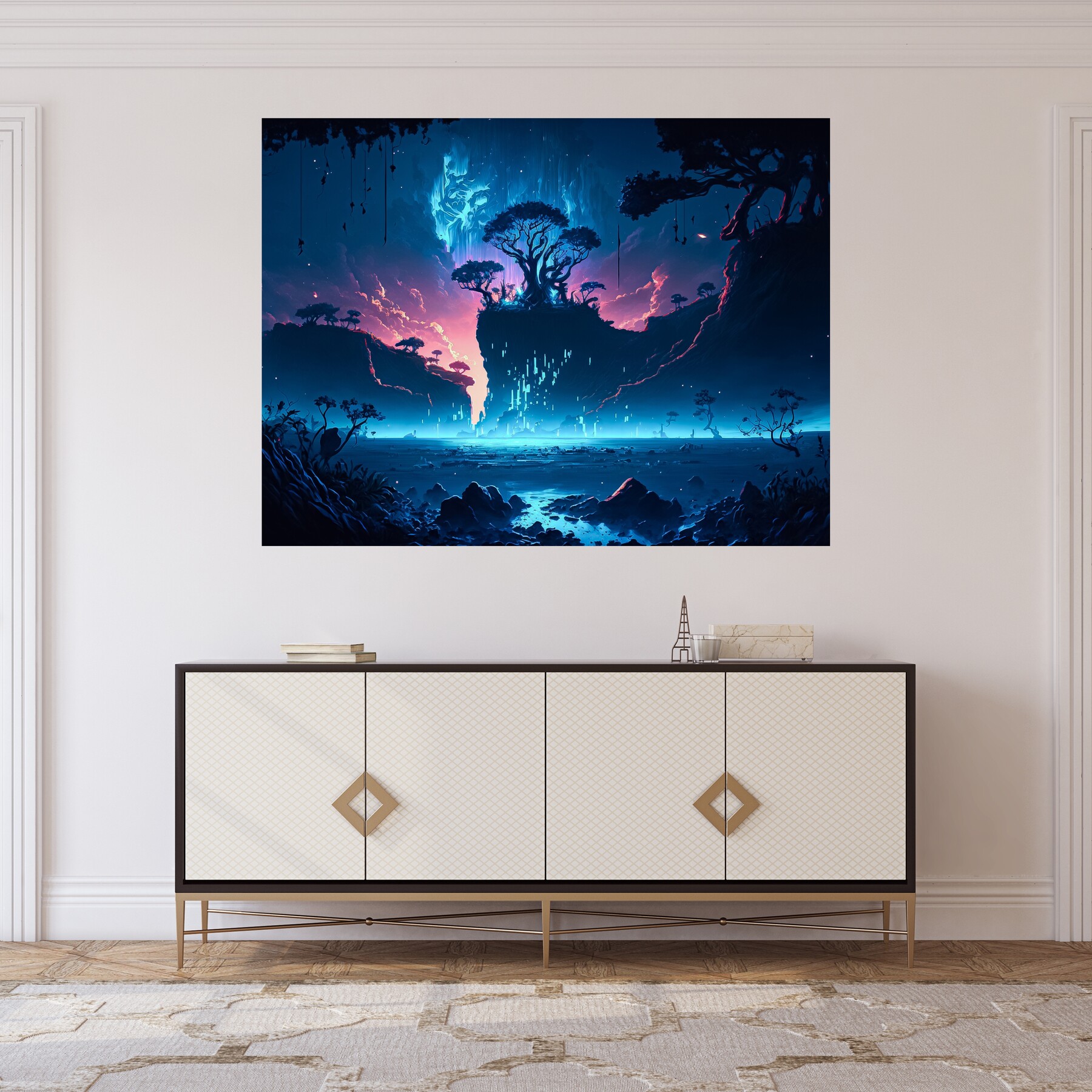 ArtStation - Original Landscape Painting Abstract Art, Decor Pearl Lake ...