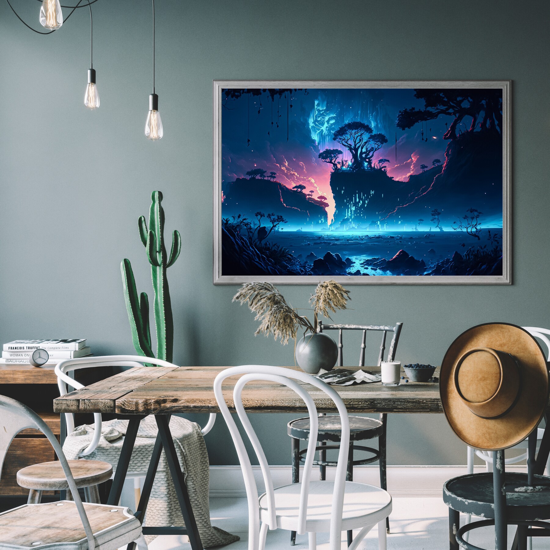 ArtStation - Original Landscape Painting Abstract Art, Decor Pearl Lake ...