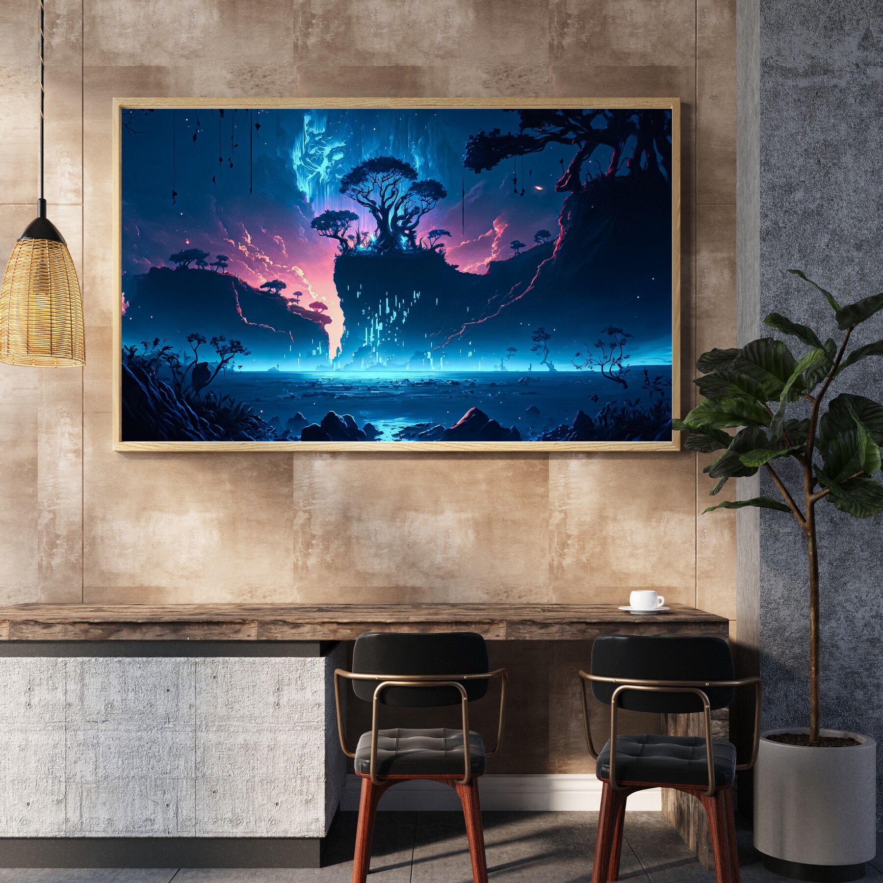ArtStation - Original Landscape Painting Abstract Art, Decor Pearl Lake ...