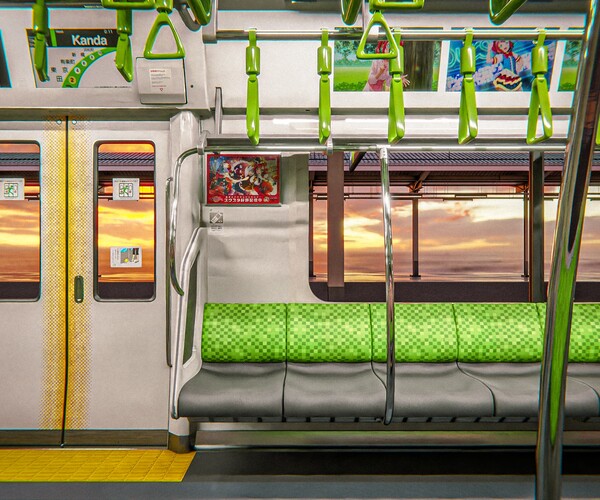 ArtStation - Rigged Train Japanese Locomotive Detailed Interior ...