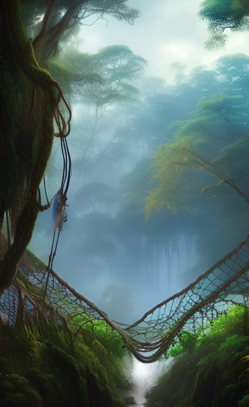 ArtStation - Rope bridge in the jungle 13800 jpg pack wombo art | Artworks