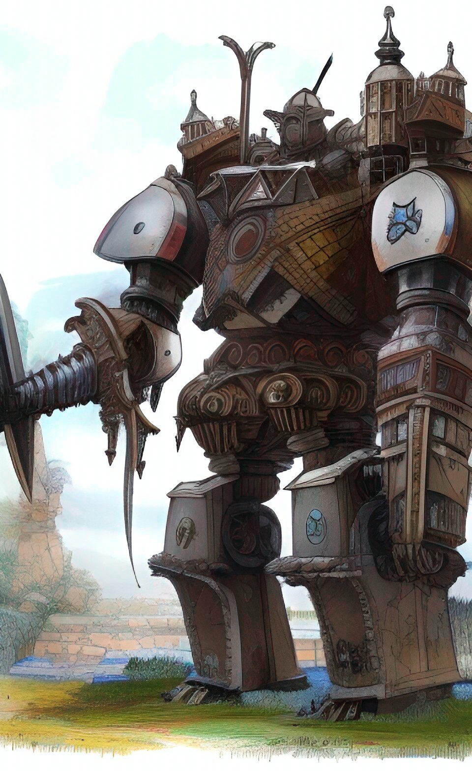 ArtStation - Big medieval mech 8000 jpg pack wombo art | Artworks