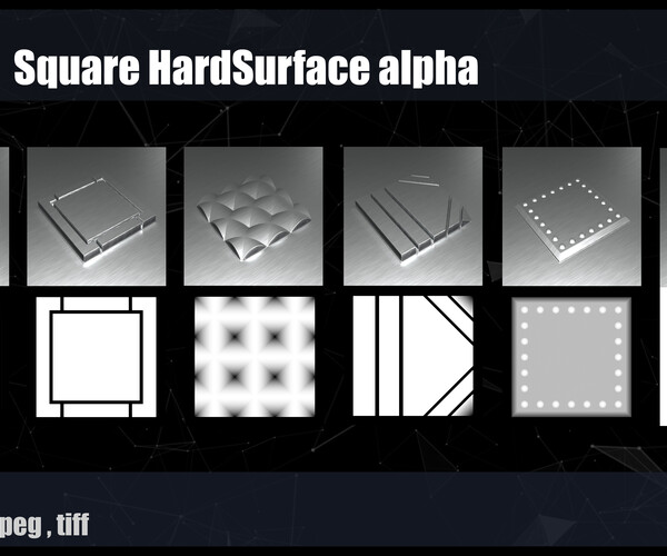 ArtStation - 250 4K Square HardSurface Alpha_VOL.02 | Brushes