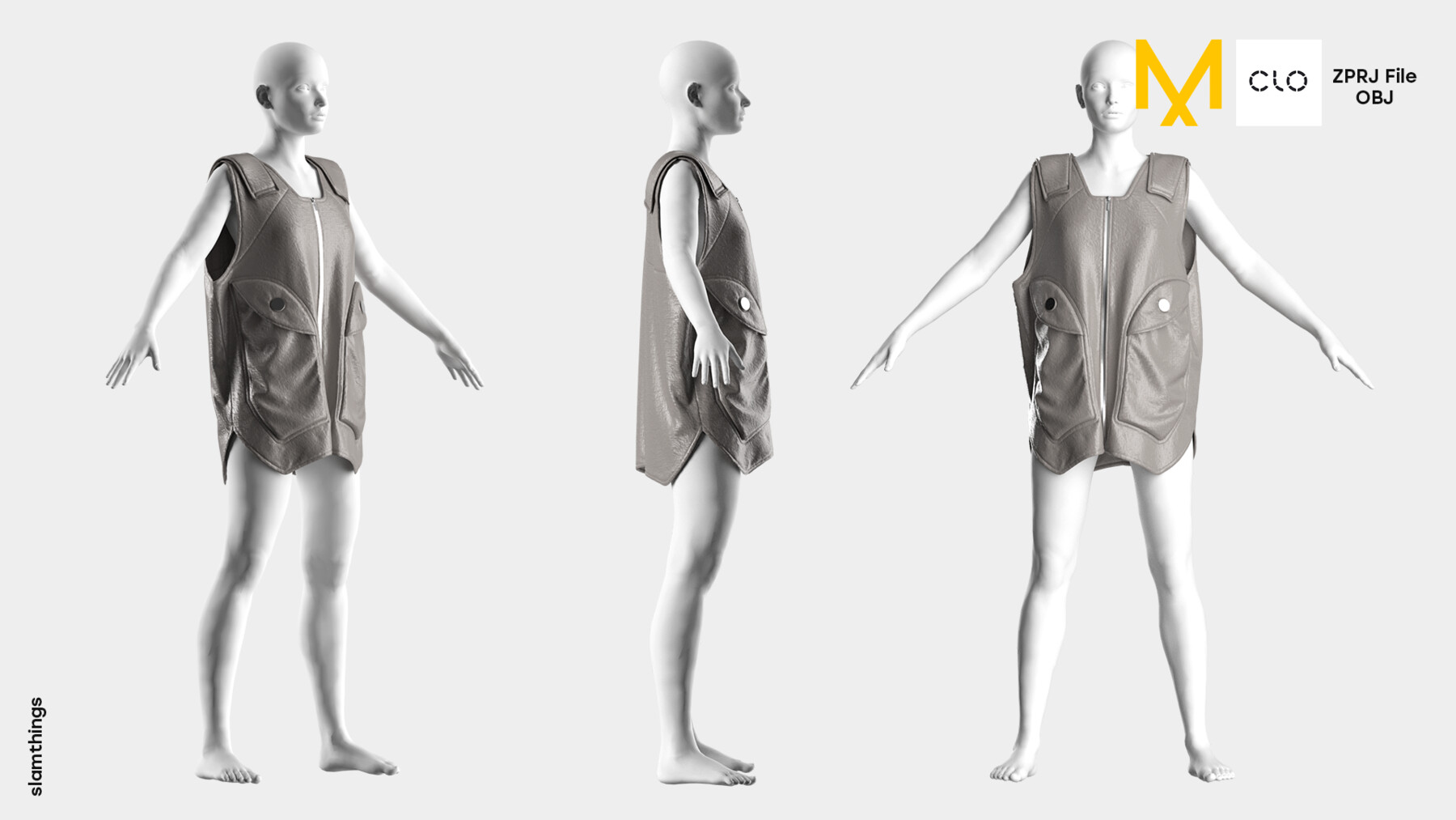 ArtStation - Streetwear Vest Waistcoat #013 - Clo 3D / Marvelous ...