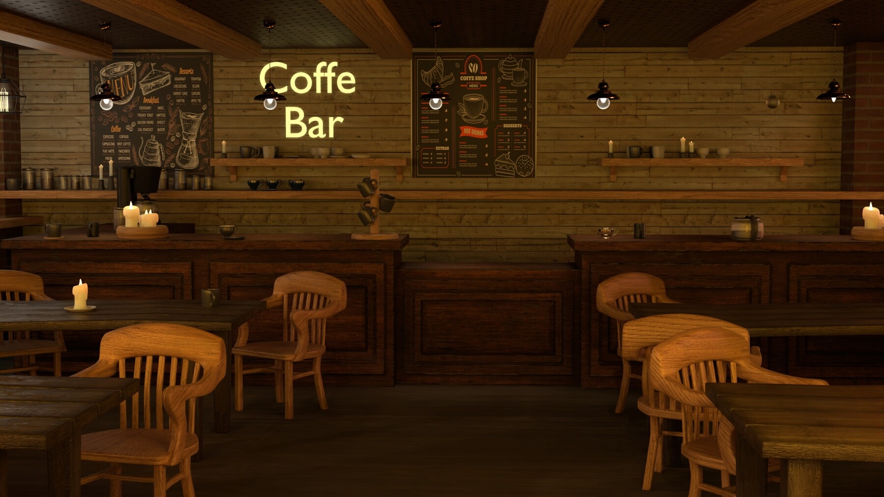 ArtStation - Coffee Shop 3D model | Game Assets
