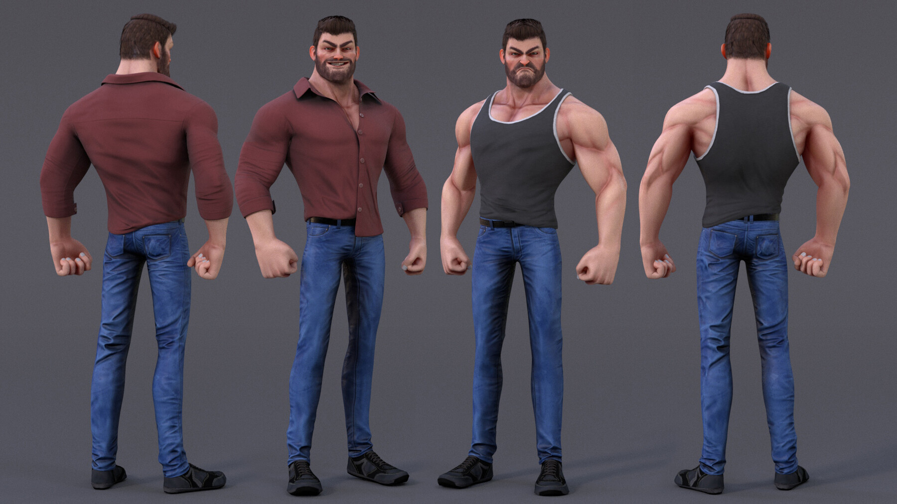 ArtStation - James Cartoon Man (Rig) | Game Assets