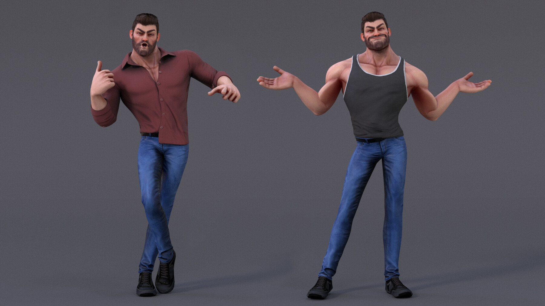 ArtStation - James Cartoon Man (Rig) | Game Assets