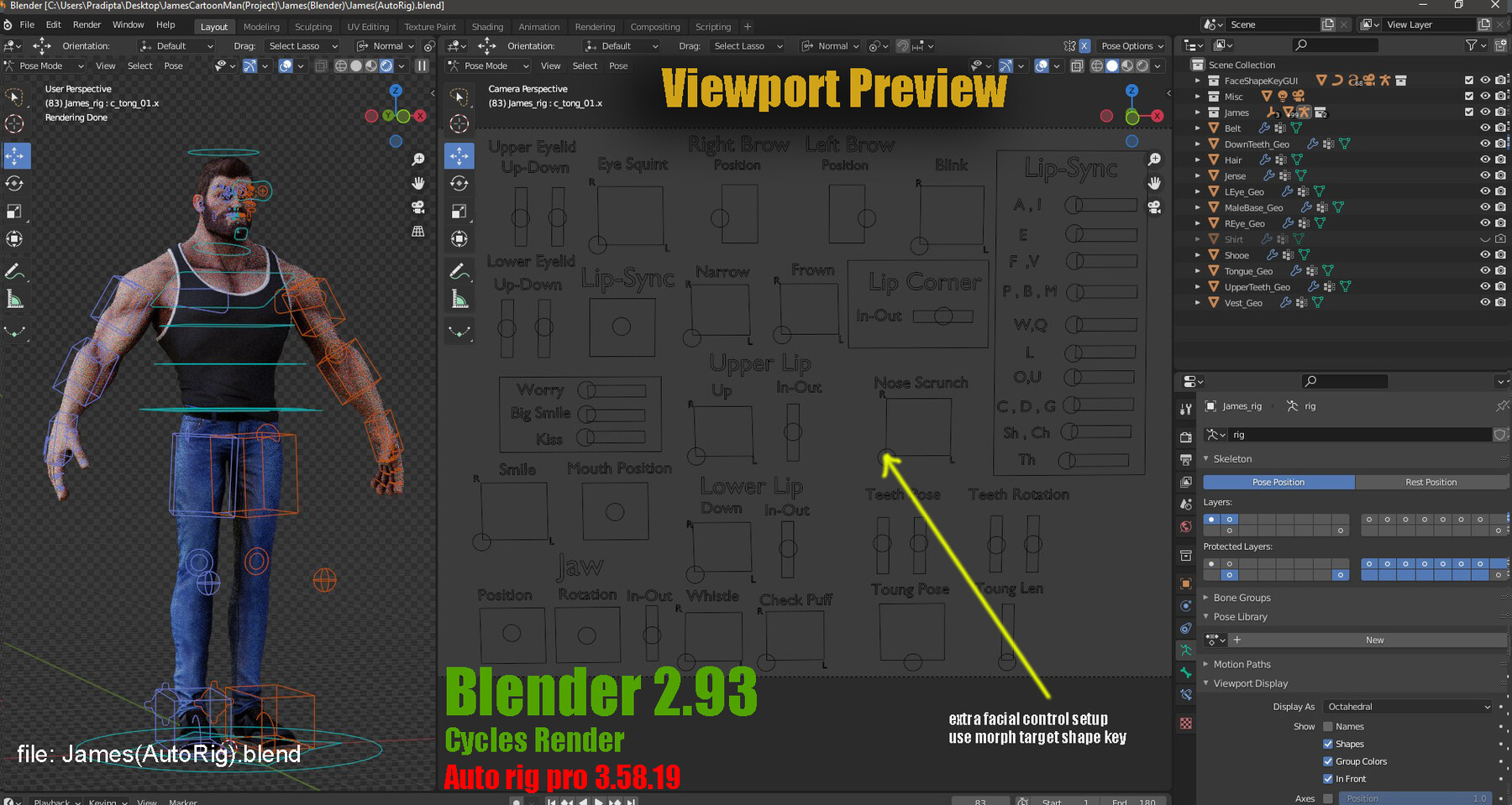 ArtStation - James Cartoon Man (Rig) | Game Assets