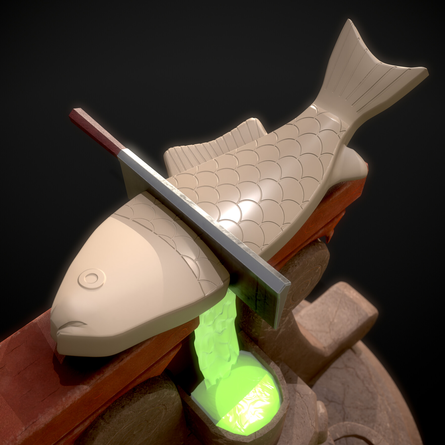 ArtStation - Fish Cutting Board PBR Texturing | Game Assets