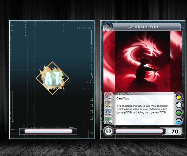 ArtStation - TCG card template photoshop V14 | Game Assets
