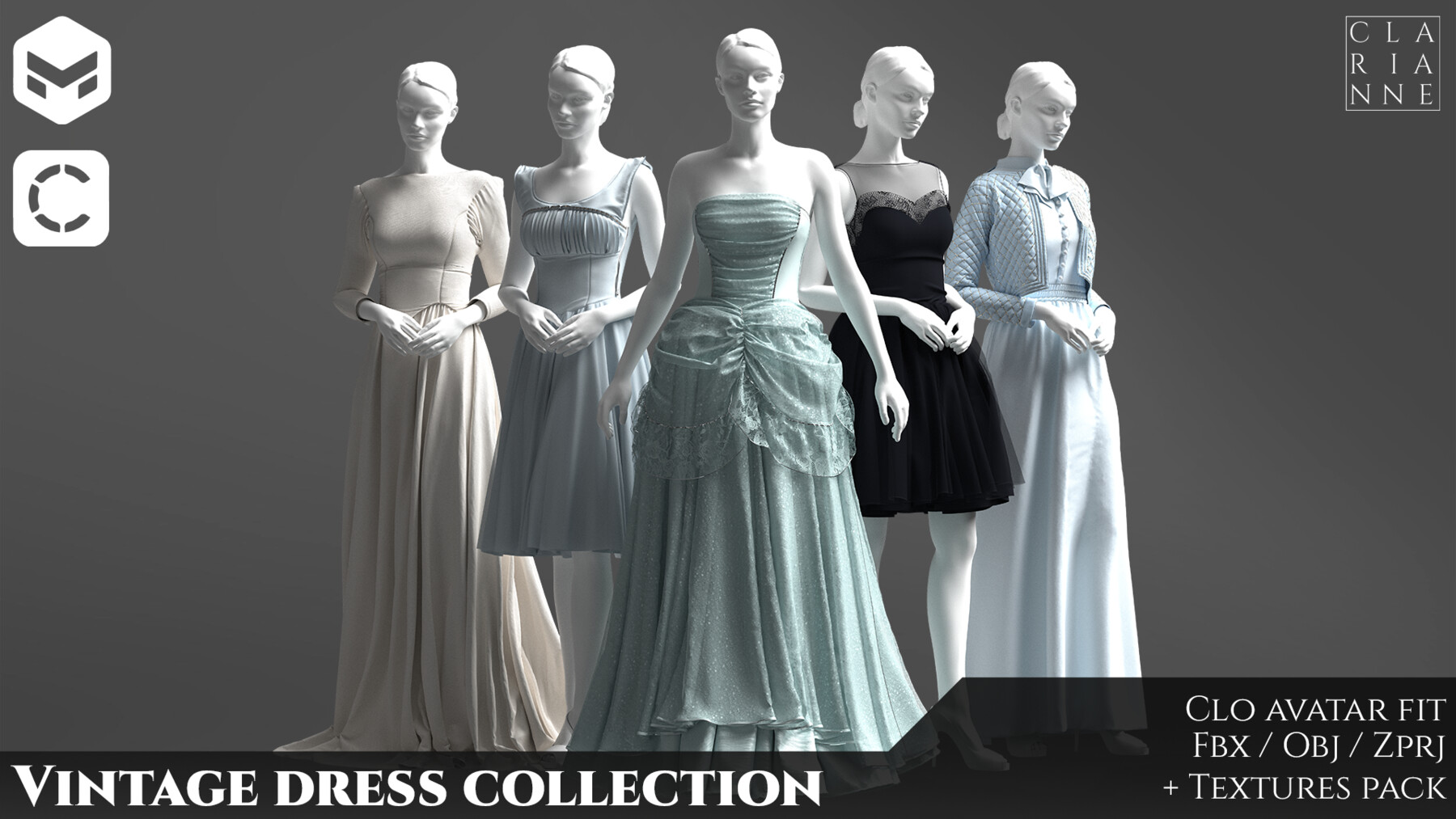 ArtStation - First collection of vintage dresses | Resources