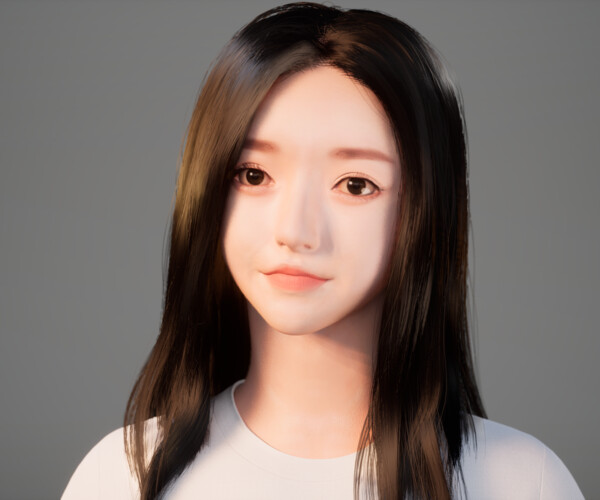 ArtStation - Cute face girl with long hair--Metahuman/Unreal engine ...