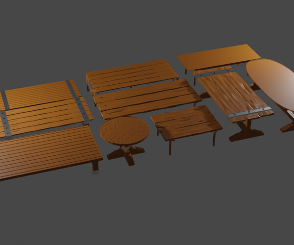 ArtStation - TABLE COLLECTION (LOW POLY) | Game Assets