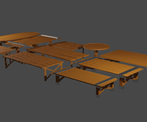 ArtStation - TABLE COLLECTION (LOW POLY) | Game Assets
