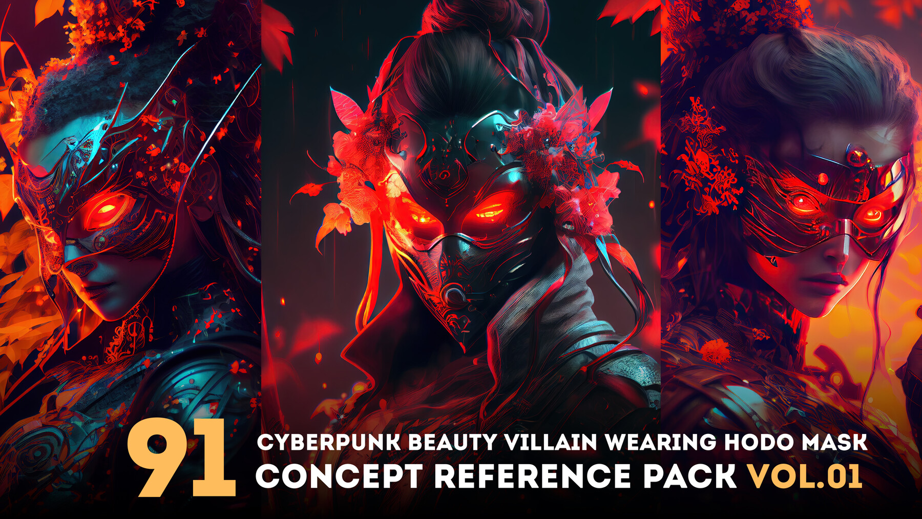 ArtStation - 91 arts - Cyberpunk beauty villain wearing hodo mask ...