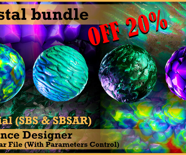 ArtStation - Crystal bundle VOL 01- SBS & SBsar | Game Assets