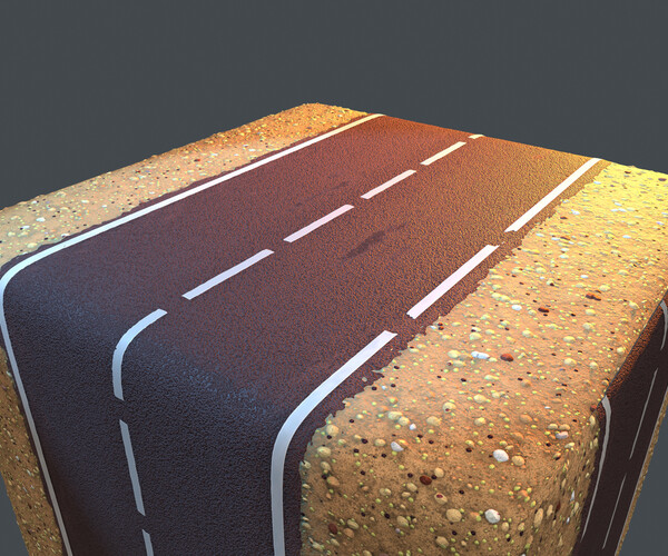ArtStation - Road Texture Material Procedural (sbsar + 4 PBR texture ...