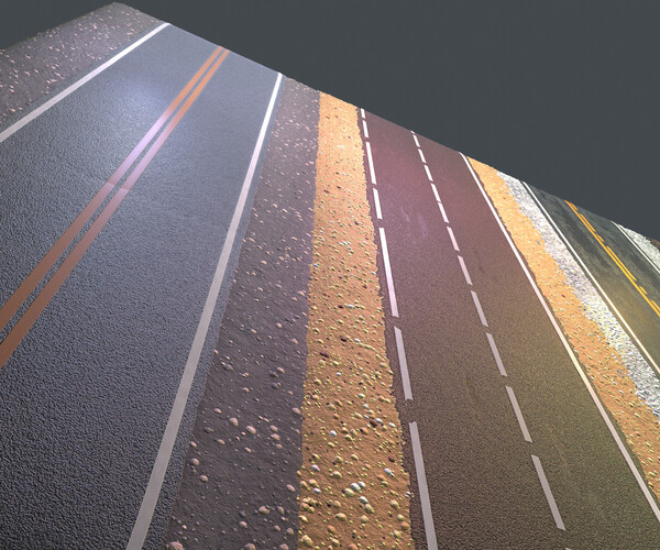 ArtStation - Road Texture Material Procedural (sbsar + 4 PBR texture ...