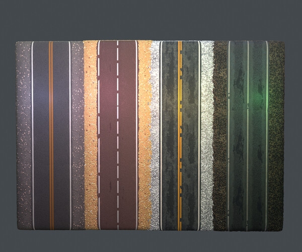 ArtStation - Road Texture Material Procedural (sbsar + 4 PBR texture ...